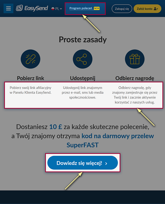 Nowa strona EasySend - przewodnik - Blog EasySend